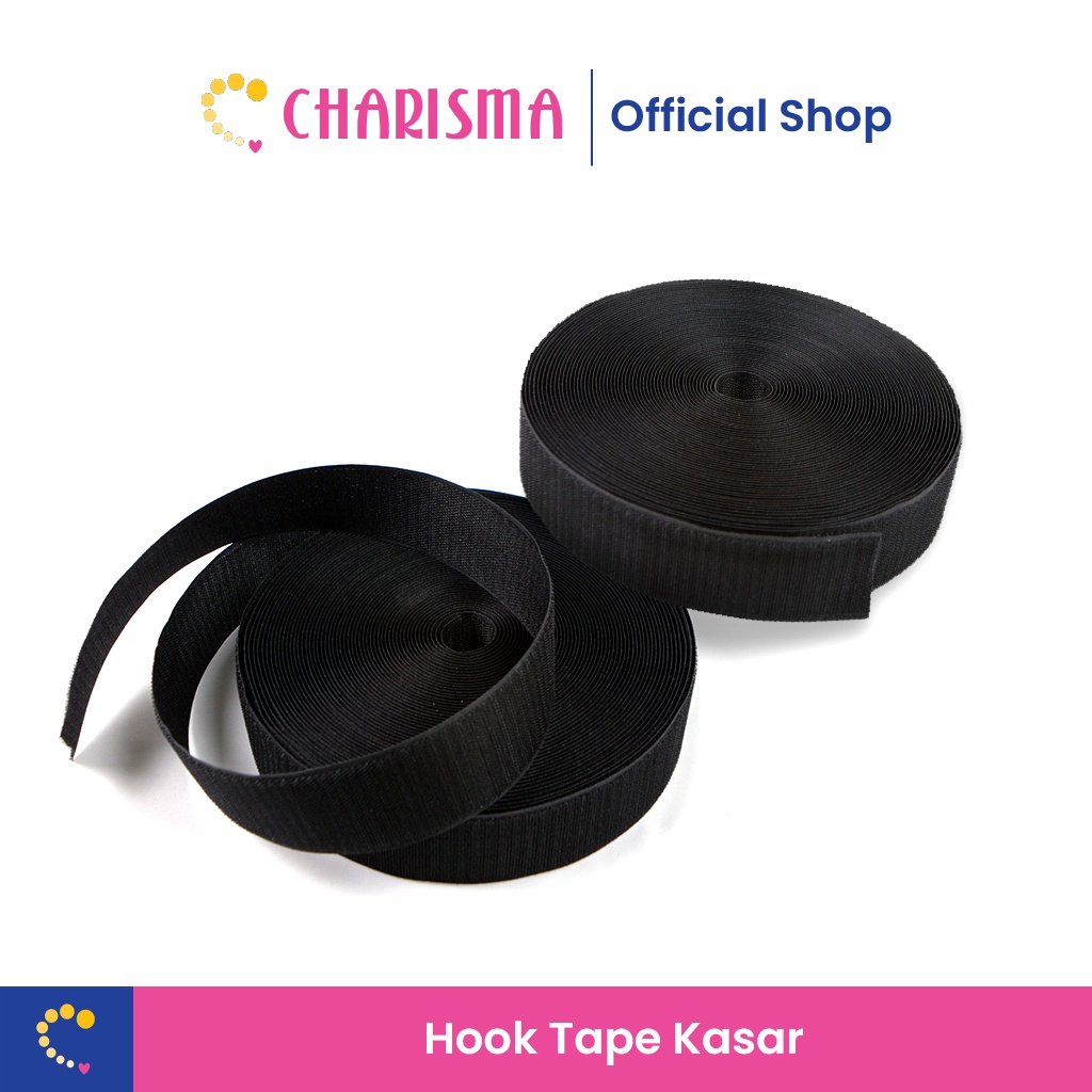 Jual Charisma Hook & Loop Perekat Serbaguna Hitam Kasar - Hook 1 Roll ...