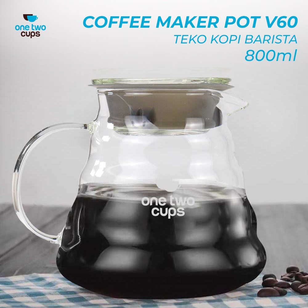 Jual Coffee Server V60 Drip Pour Over Borosilicate Glass 800 ml - SE101 ...