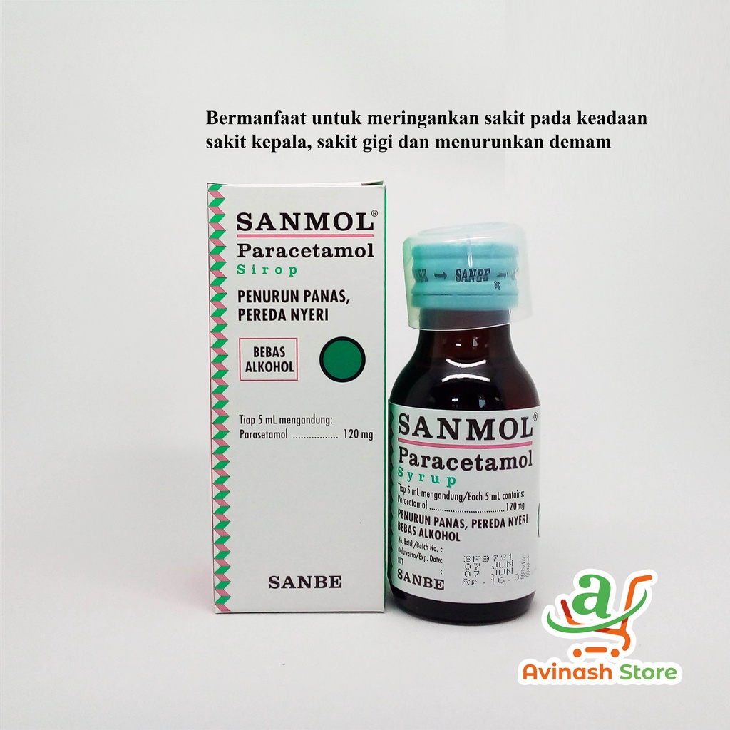 Jual SANMOL SYRUP 60 ML PENURUN PANAS (DEMAM) | Shopee Indonesia