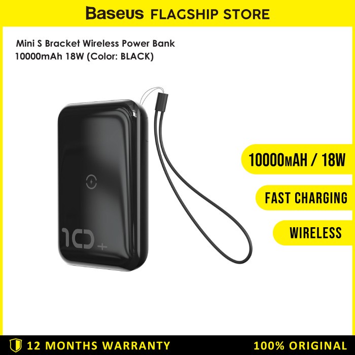 Jual Powerbank Baseus Mini S Bracket 10W Wireless Charger 10000mAh 18W ...