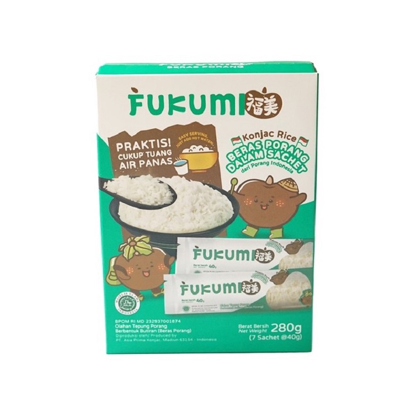 Jual FUKUMI BERAS PORANG SHIRATAKI KONJAC RICE 1 BOX ISI 7 SACHET ...