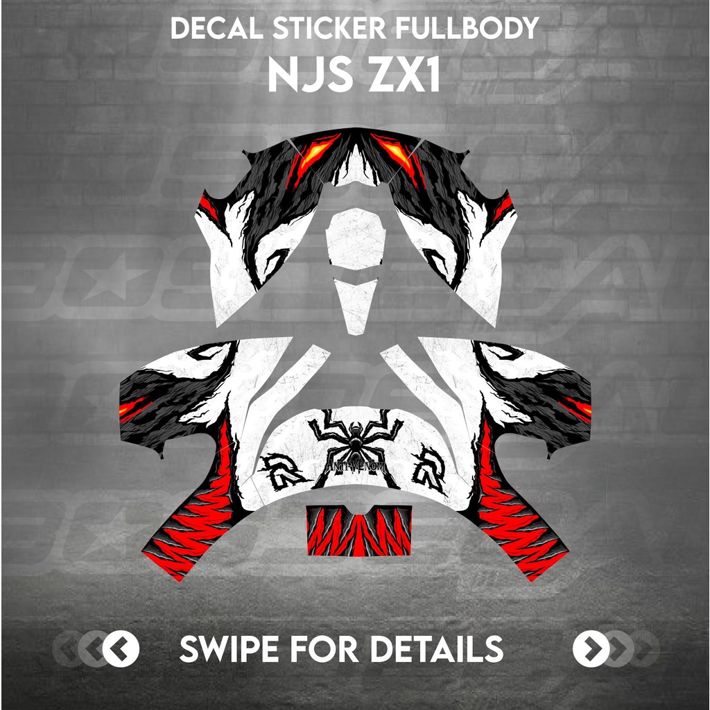 Jual Sticker decal helm NJS ZX1 motif ANTIVENOM decal helm decal ...