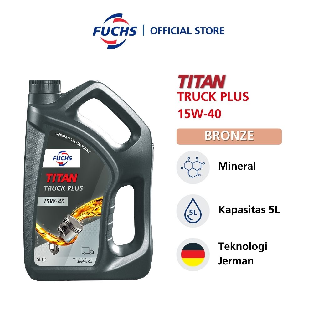 Jual FUCHS TITAN Truck Plus 15W40 Mineral Engine Oil 5L Oli Truk ...