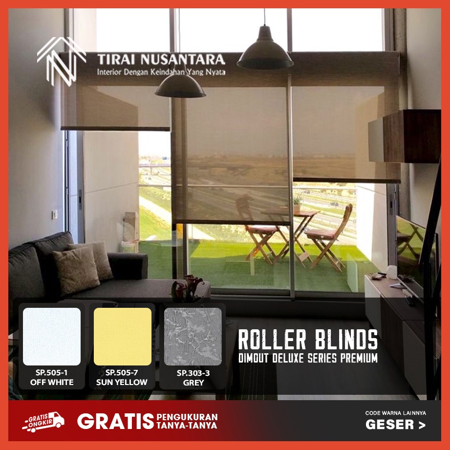 Jual Roller Blind Superior/Dimout Deluxe Series Premium-Tirai Gulung ...