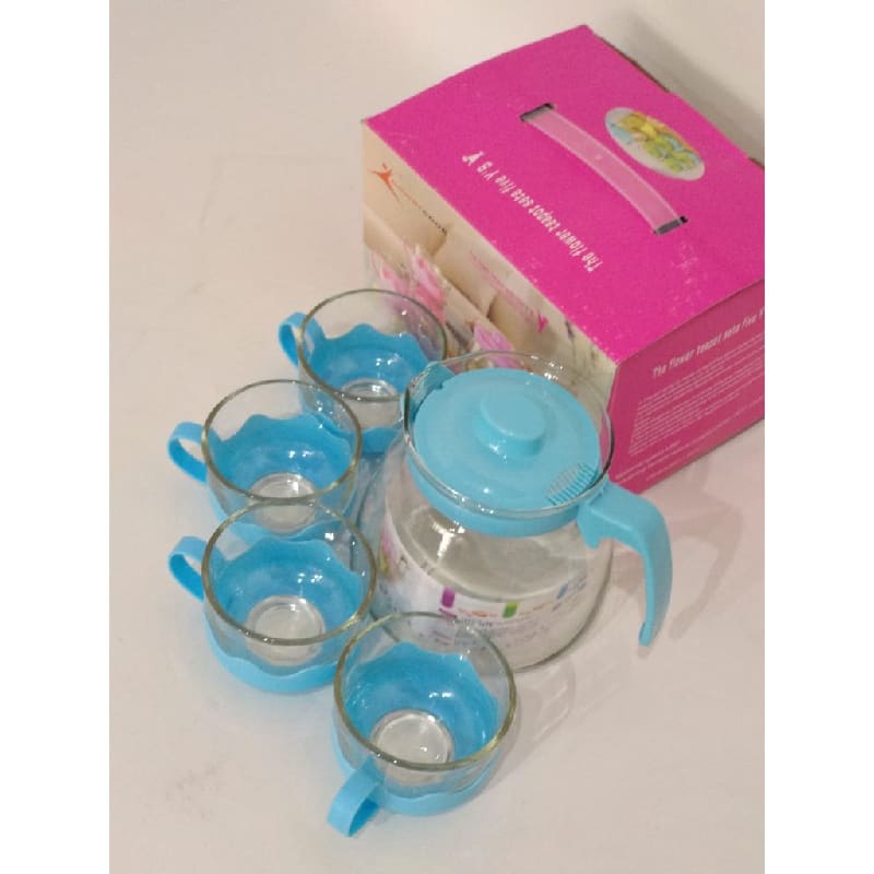 Jual Tea Pot Set 5 In 1 Teko Dan Gelas Kaca Set Teapot Cantik Dan Imut ...