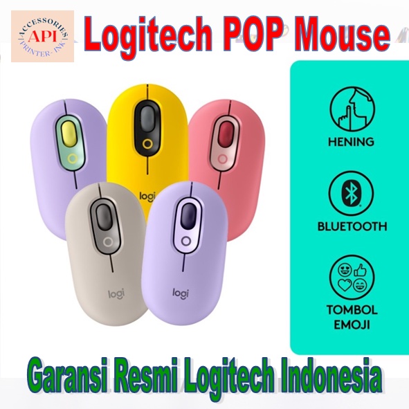 Jual Logitech POP Mouse Wireless Bluetooth Silent With Emoji Keys ...