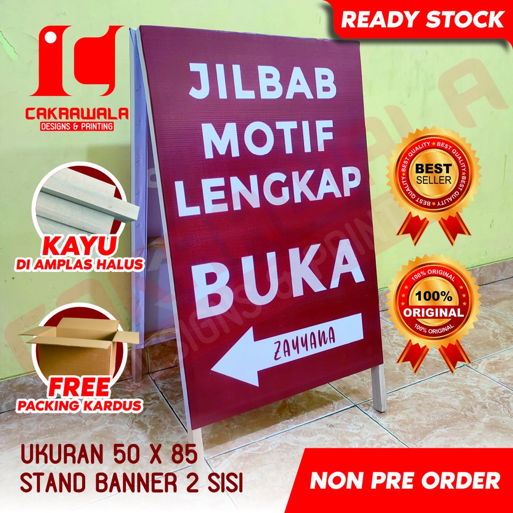 Jual STAND BANNER KAYU JUALAN JILBAB UKURAN 50 X 85 - STANDING BANNER ...