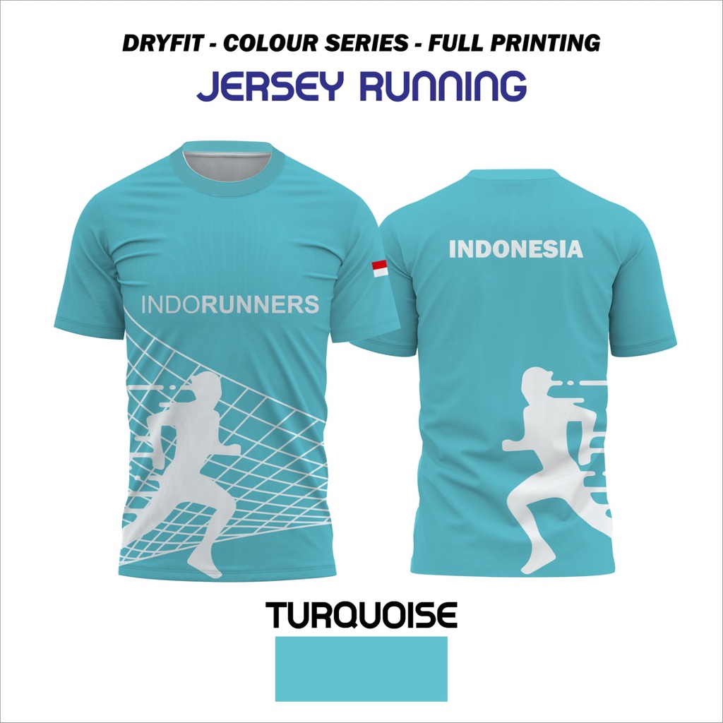 Jual INDORUNNERS - Jersey Olahraga Running Bermacam-macam Warna, Full Printing dengan Bahan ...