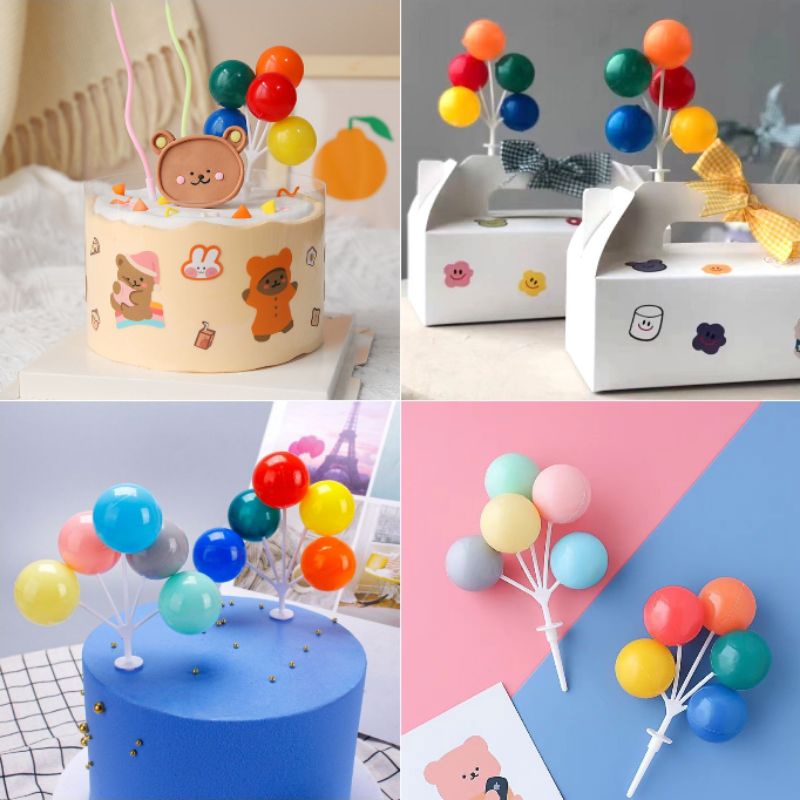 Jual TOPPER BALON HIASAN KUE TOPPER BOLA SET WARNA WARNI AWAN DEKORASI ...