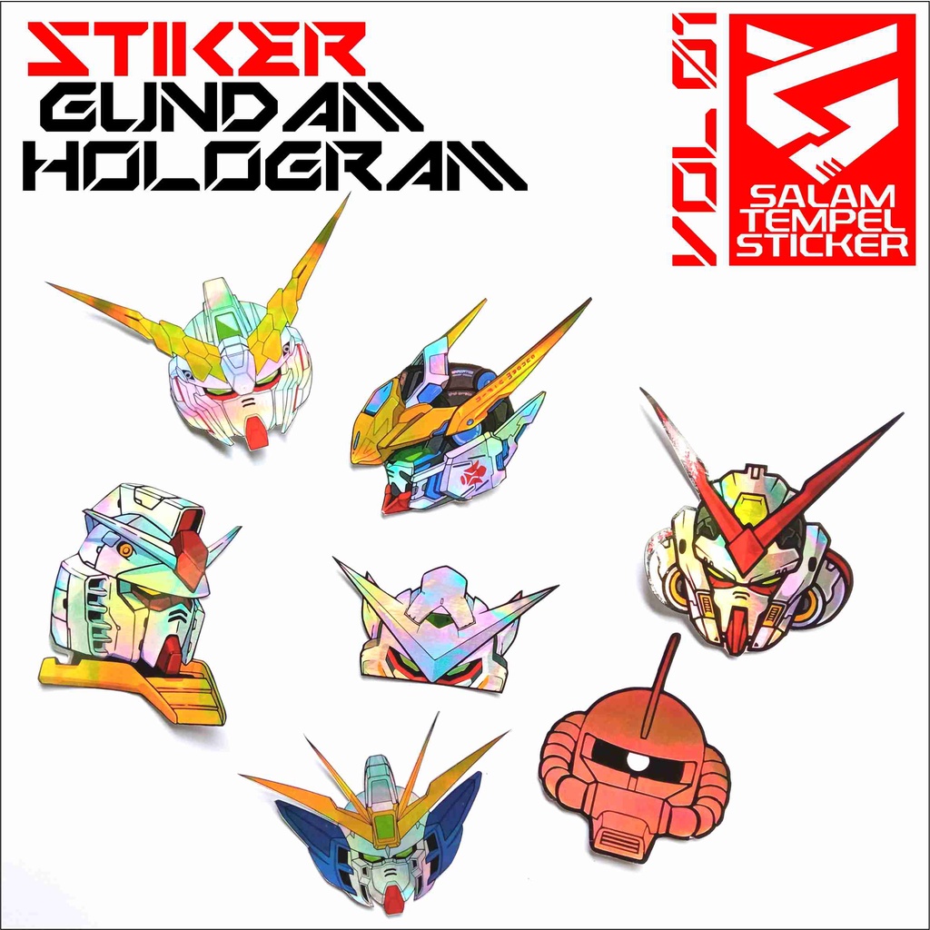 Jual Sticker Hologram Custom Gundam Edition FREE POSTER GUNDAM | Shopee ...