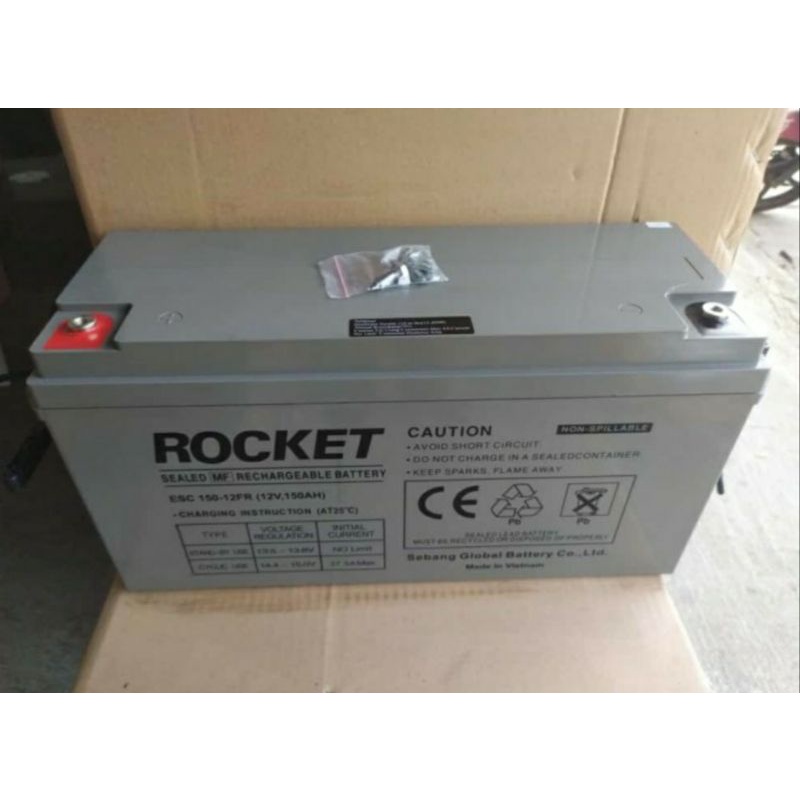 Jual BATTERY VRLA ROCKET 12V- 150Ah pabrikan vietnam GOOD UPS SOLAR ...