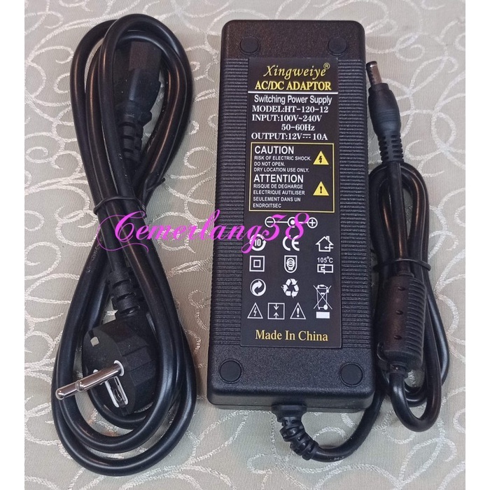 Jual Adaptor 12V 10A II Switching Adapter 12 V 10 A + Kabel - 150 cm ...