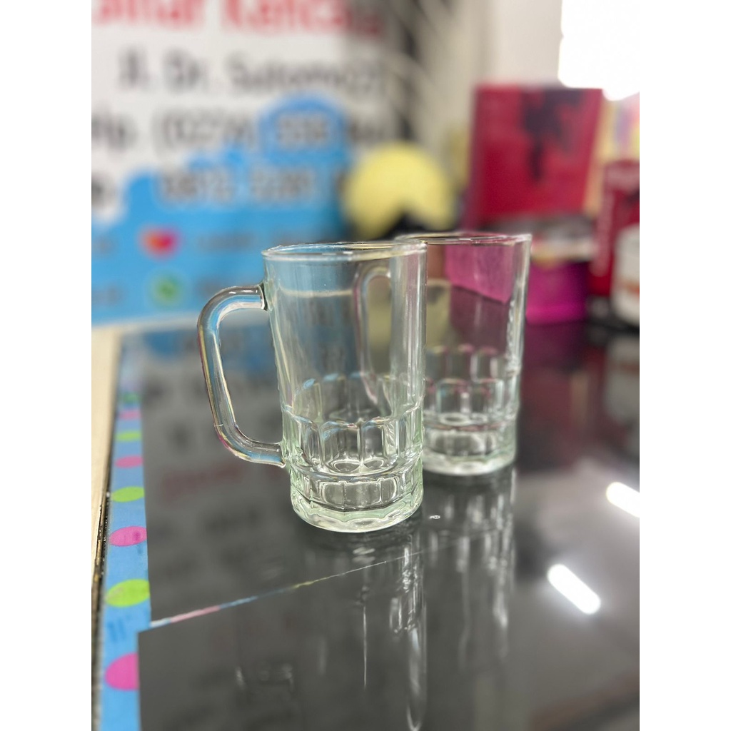 Jual Gelas Minum / Gelas Teh Gagang / Gelas Bir/ Gelas Es / Gelas Air Gagang Polos Besar Kaca ...