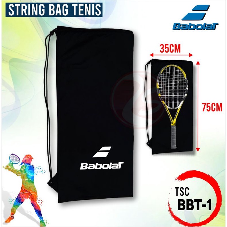 Jual Tas kain raket tenis lapangan tas serut tenis b a b o l a t string bag tennis tas raket ...