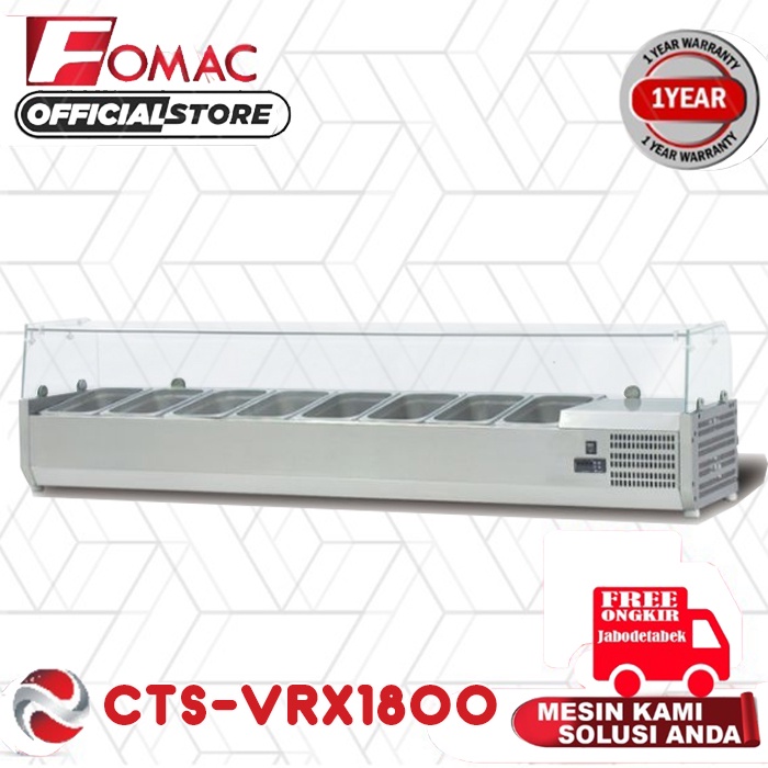 Jual Mesin Counter Top Salad Bar Chiller CTS-VRX1800 8 Pan FOMAC Food ...
