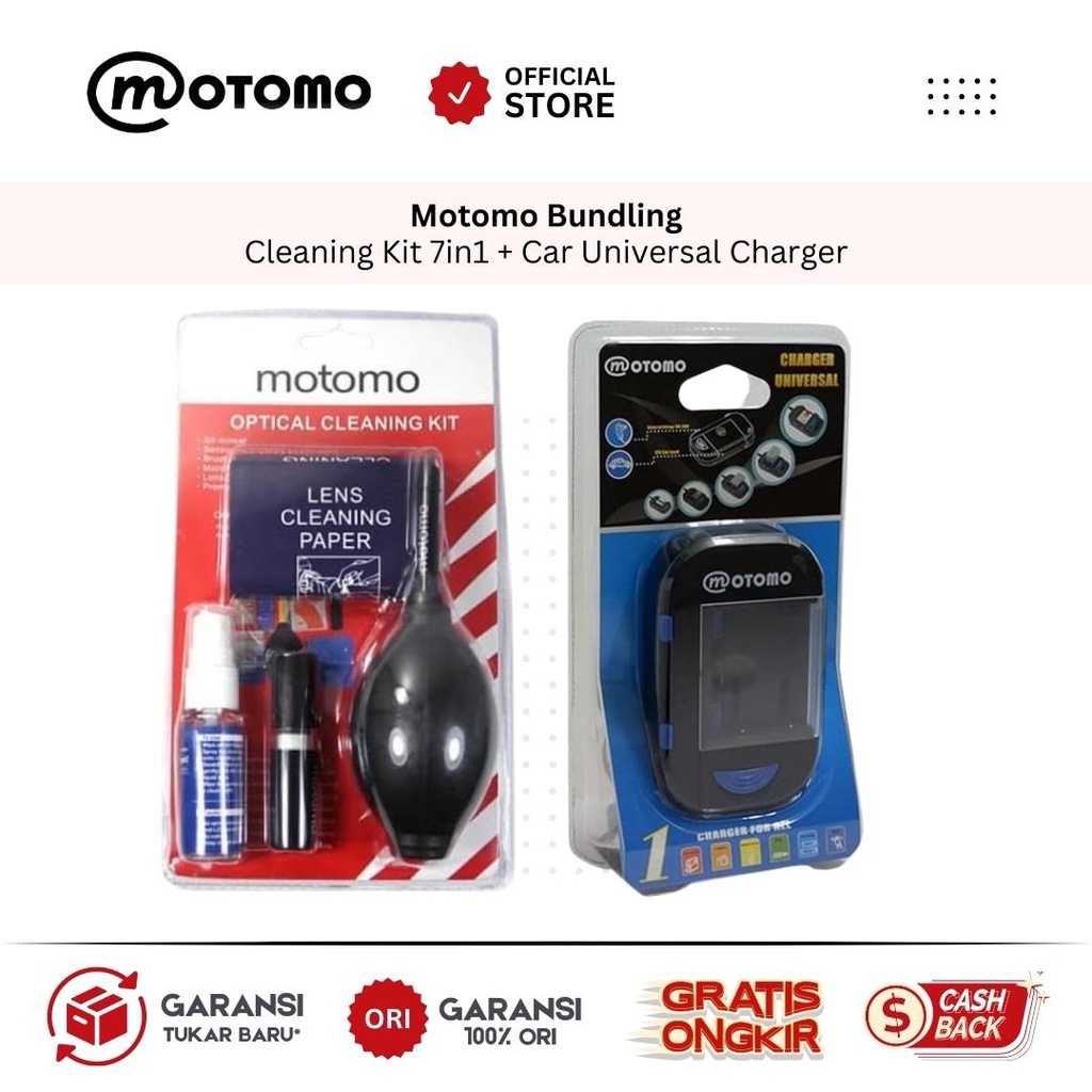 Jual MOTOMO Bundling Cleaning Kit 7in1 + Car Charger Universal | Shopee ...