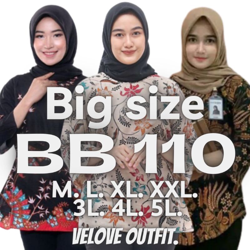 Jual blus batik jumbo ld 130 | blouse batik big size | atasan batik ...