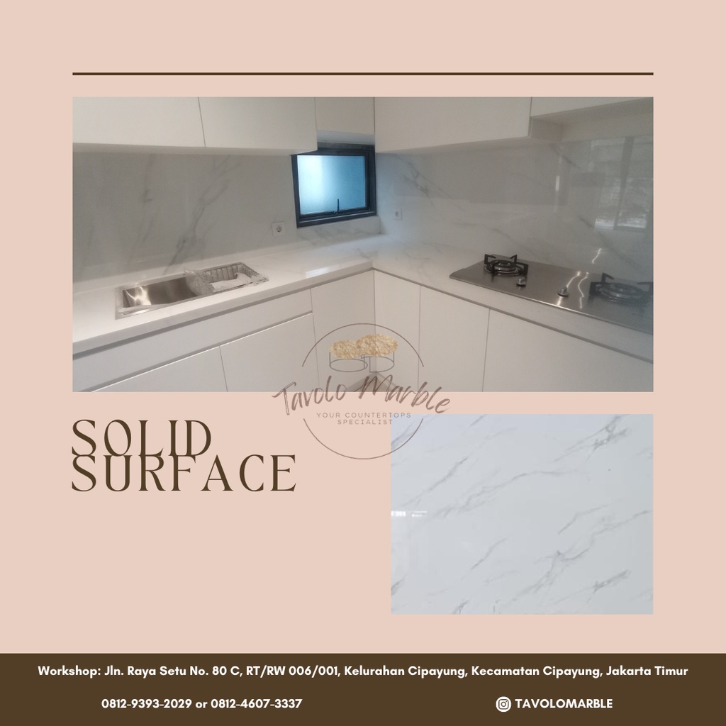 Jual Solid Surface Statuario | Kitchen Set Statuario | Solid Surface ...