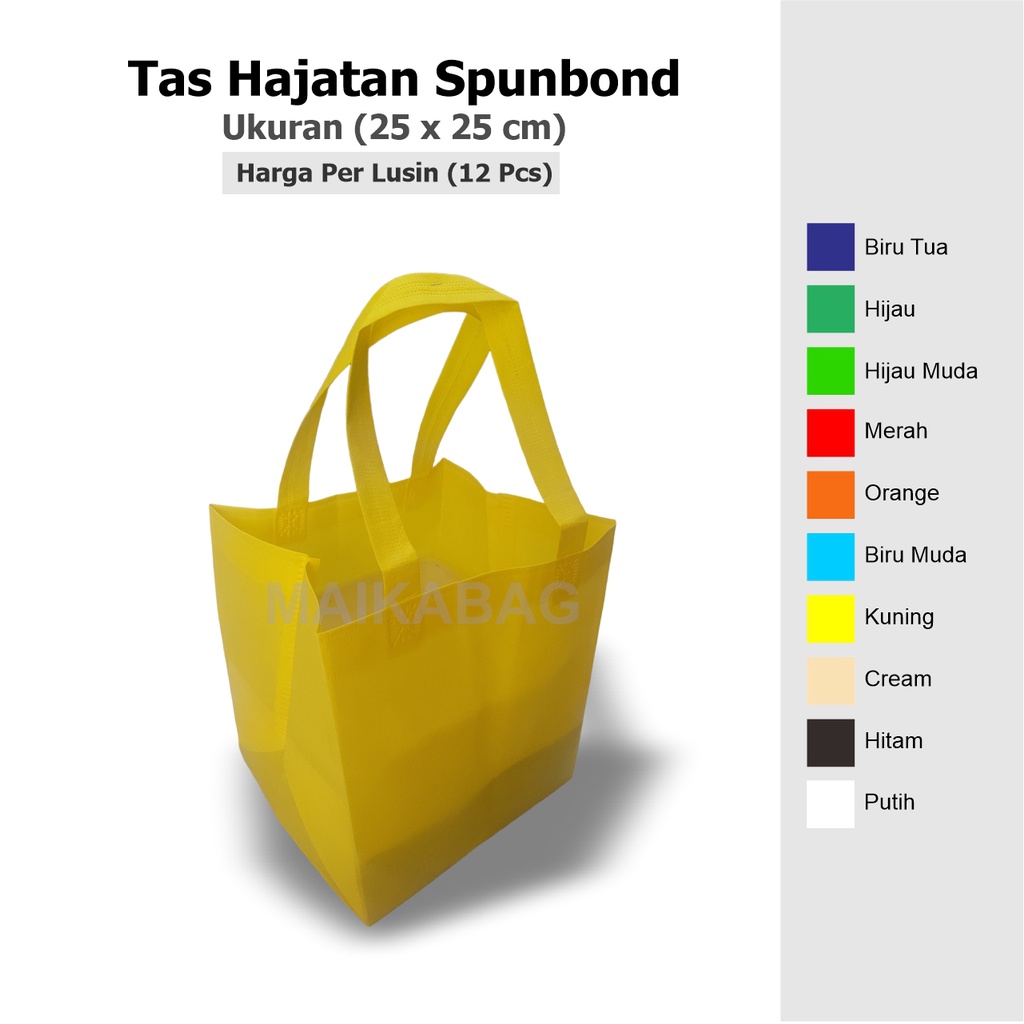 Jual (12 Pcs) Tas Hajatan 25x25 cm / Tas Box Nasi / Tas Spunbond | Shopee Indonesia
