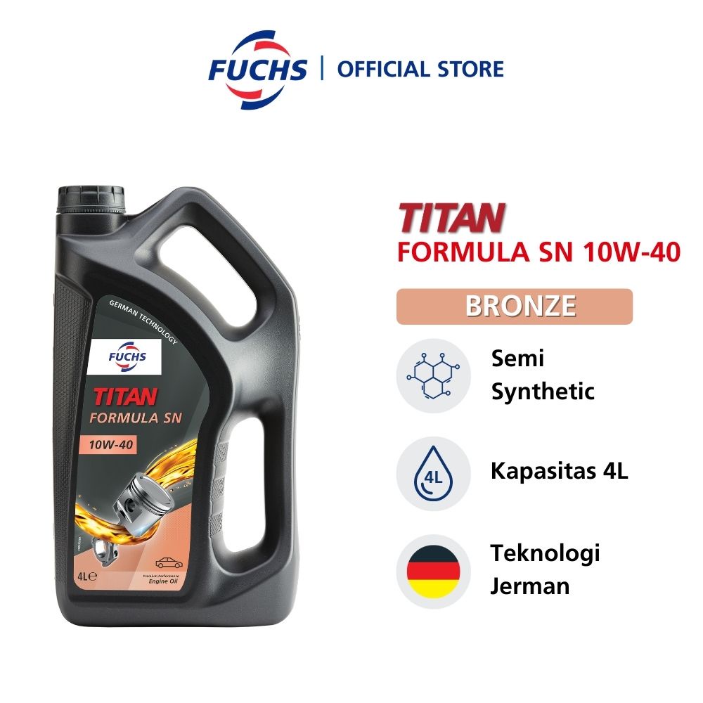 Jual FUCHS TITAN Formula SN 10W40 Semi Synthetic Engine Oil 4L Oli ...