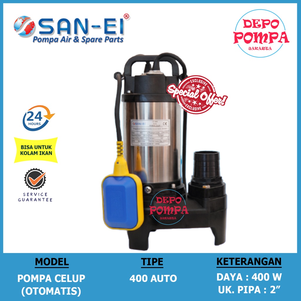 Jual Pompa Celup SAN EI 400 AUTO / Pompa Kolam / Pompa 24 Jam | Shopee Indonesia