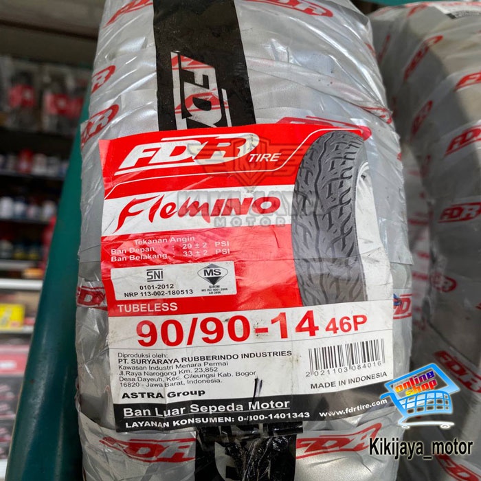 Jual BAN TUBLES FDR FLEMINO 90/90-14 TL TUBELESS | Shopee Indonesia