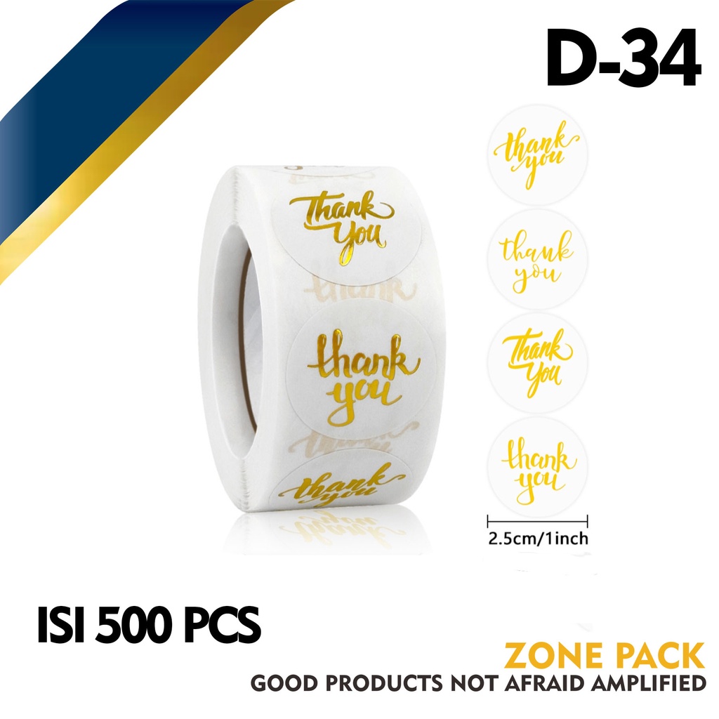 Jual 1 roll (500 pcs) Stiker Label Tulisan Thank You For Your Order ...