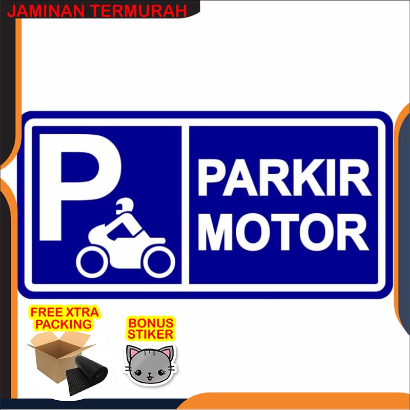 Jual Promo Rambu Sign Parkir Motor 50cm x 25cm Plat Alumunium Elegan ...