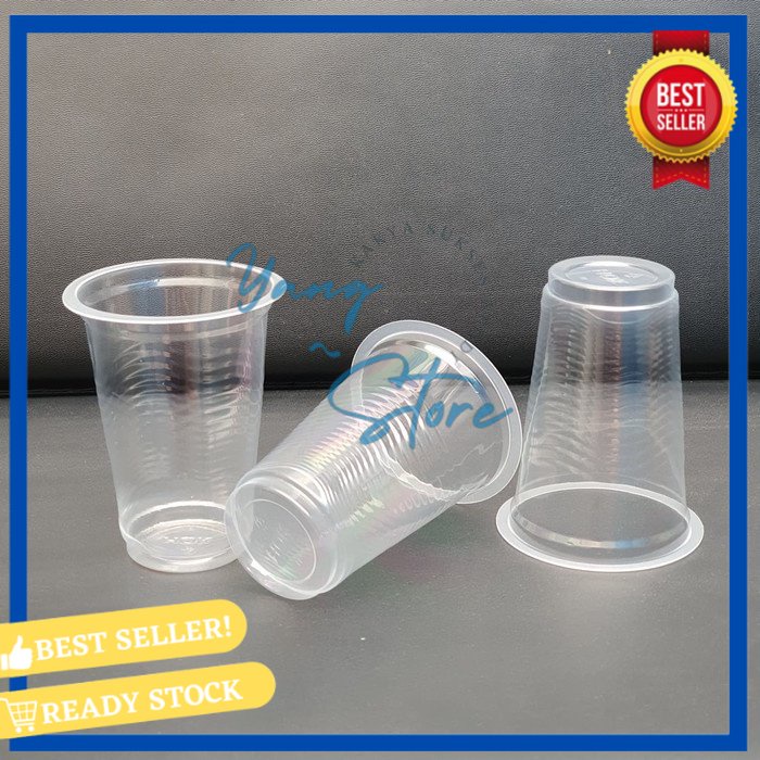 Jual YGS -C406-1 Pack isi 50pcs Gelas Plastik Aqua 220ml - Gelas Plastik Bening Satuan - Gelas ...