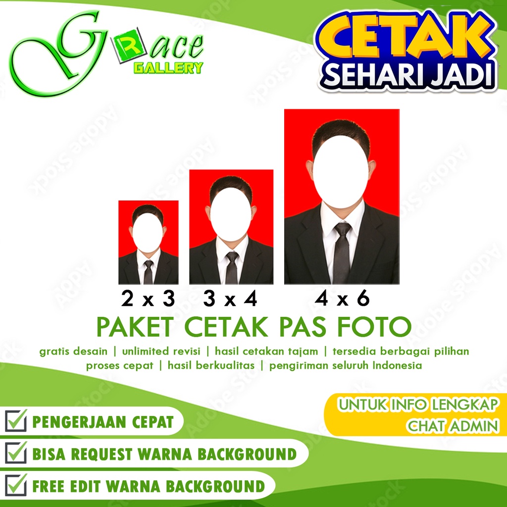 Jual Paket Cetak Pas Foto 2x3 3x4 4x6 (SEHARI LANGSUNG JADI) | Shopee Indonesia