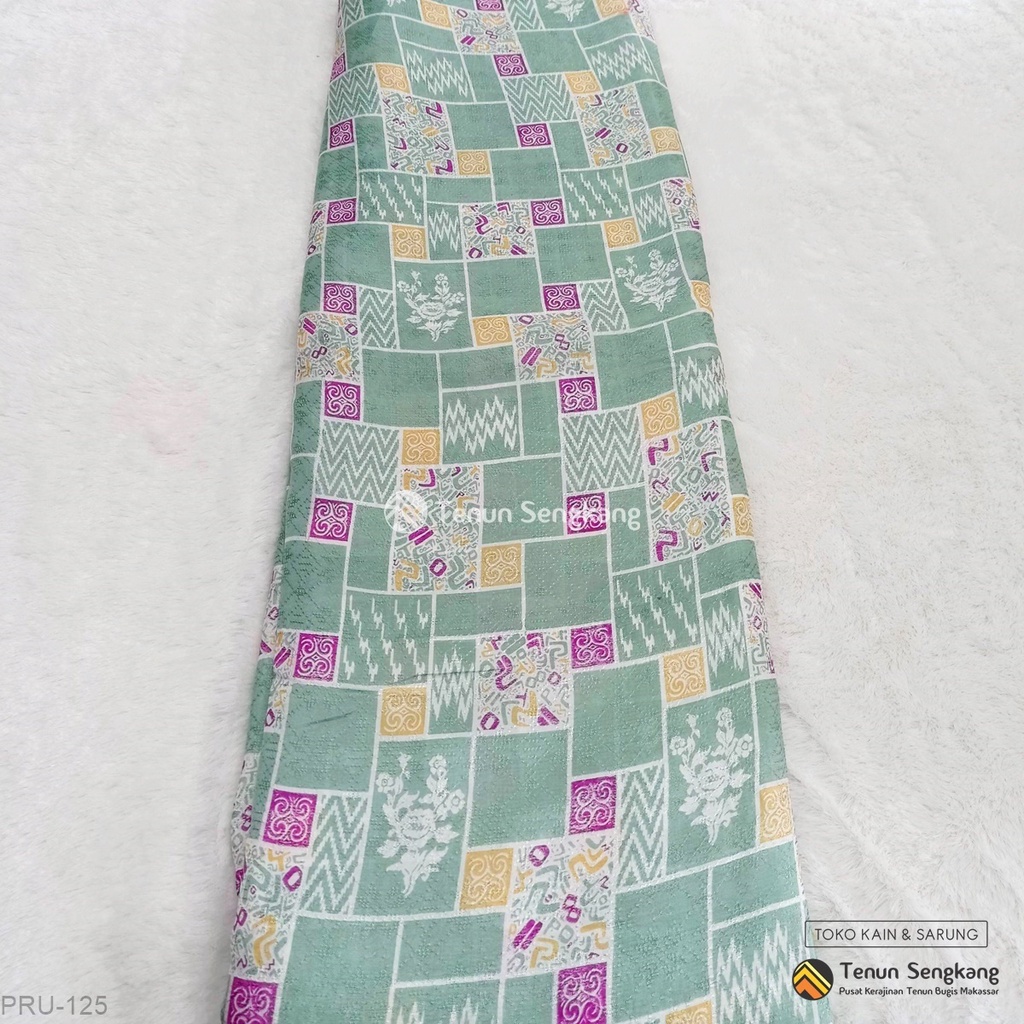Jual Kain Tenun Dobby Batik Sutra Bugis Makassar Hijau Mint - Tenun Sengkang PRU-125 (Harga Per ...