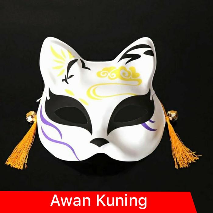 Jual Topeng Anbu Setengah Wajah Demon Slayer Fox Mask Kabuki Kitsune ...