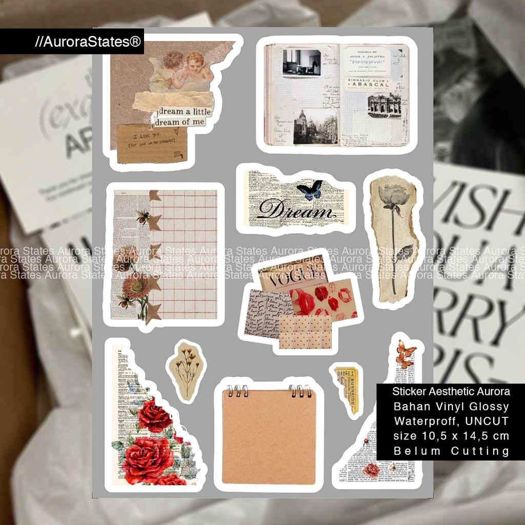 Jual Stiker Aesthetic Vogue Sticker Vintage Vogue Uncut Custom Sticker ...