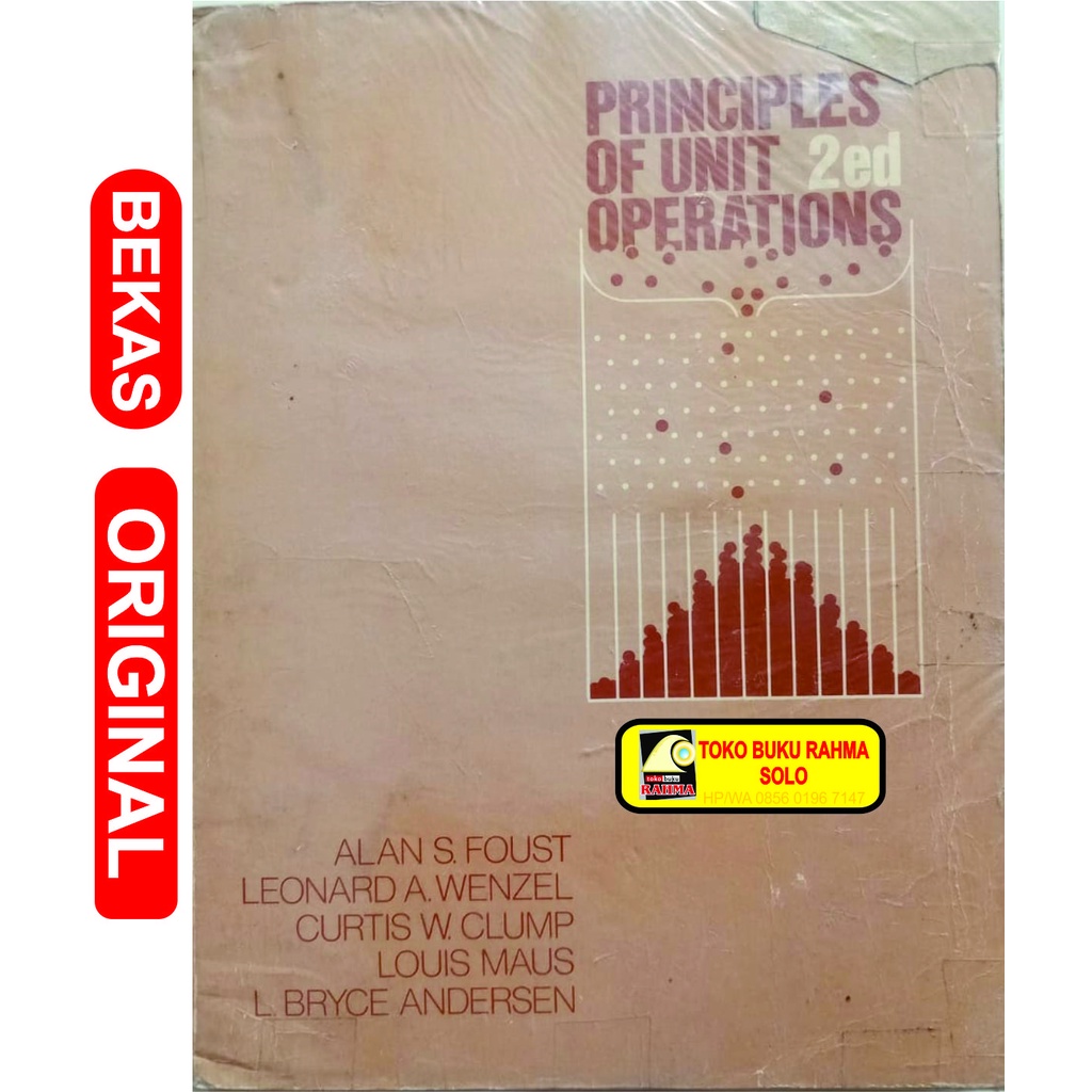 Jual Principles Of Unit Operations 2nd Alan S Foust Leonard A Wenxzel ...