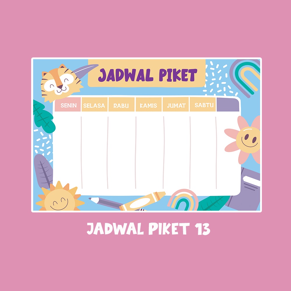 Jual #11 Kamilastorindo Poster Jadwal Piket Anak Sekolah PAUD TK SD ...