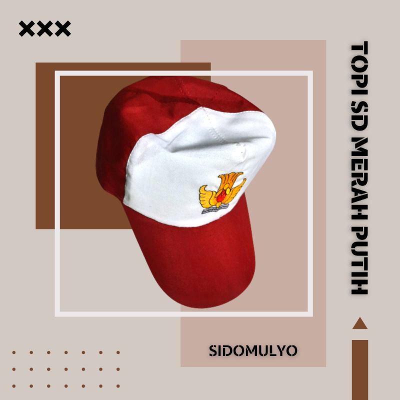 Jual Topi sekolah SD MERAH PUTIH logo bordir pelekat kretekan | Shopee ...