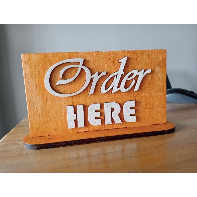 Jual sign meja Order Here Penanda meja restoran caffe toko order here ...