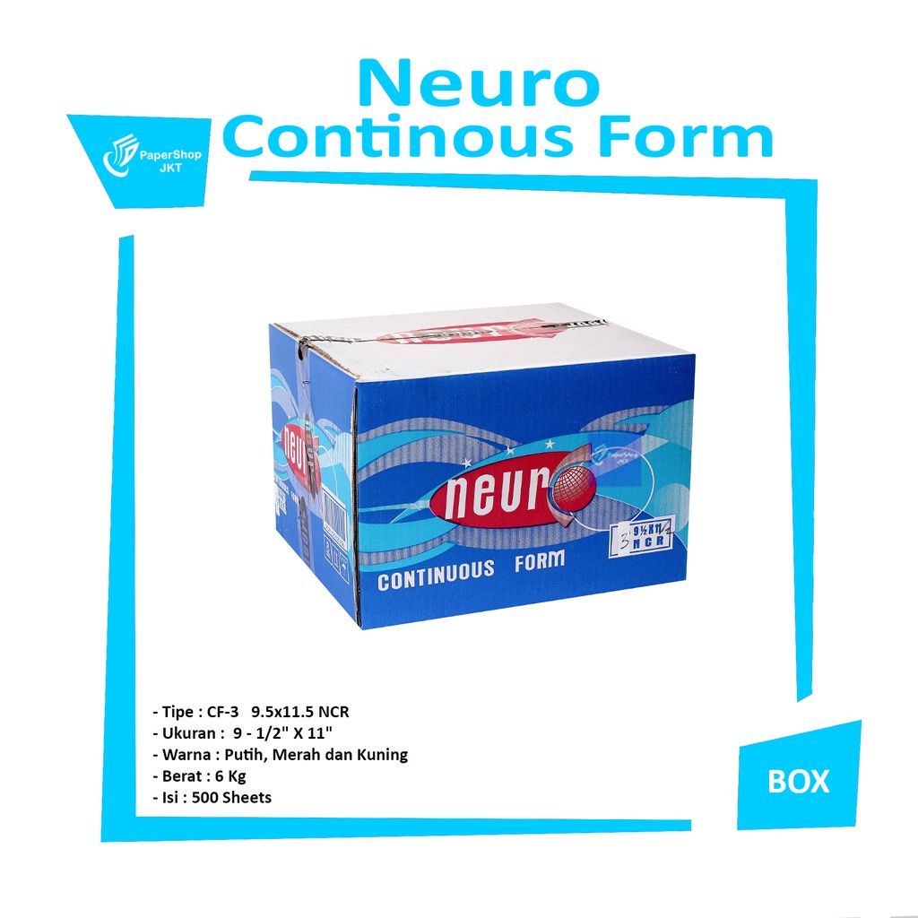 Jual NEURO - Continous Form 3 Ply 9 1/2 x 11/2 ( K3/2 ) NCR - Box ...