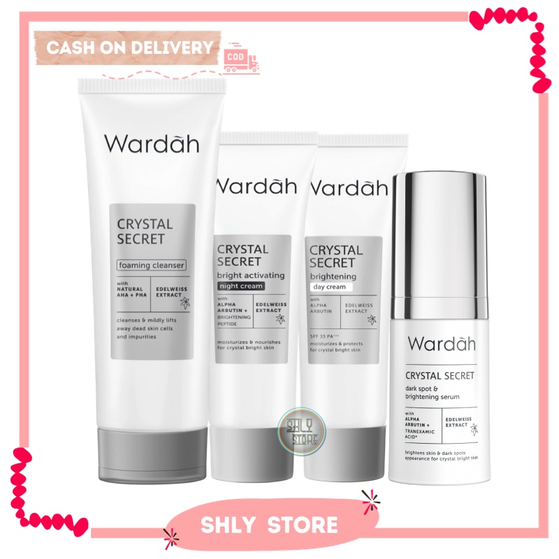 Jual Paket Wardah Crystal Secret Day Cream30 mL + Serum 20 mL + Foaming ...