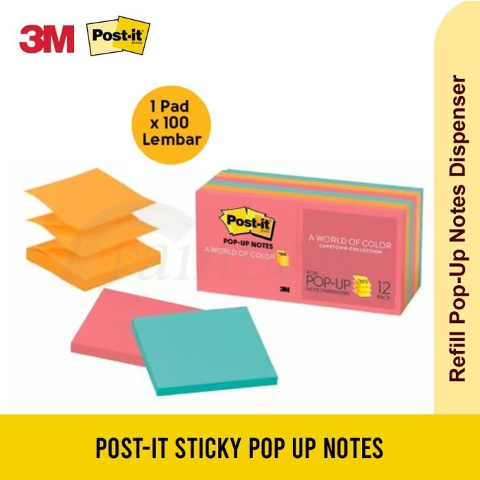 Jual 3M Post-it Sticky Notes R330-12AN / 3 x 3 inch / 1 Pad 100 Lembar ...