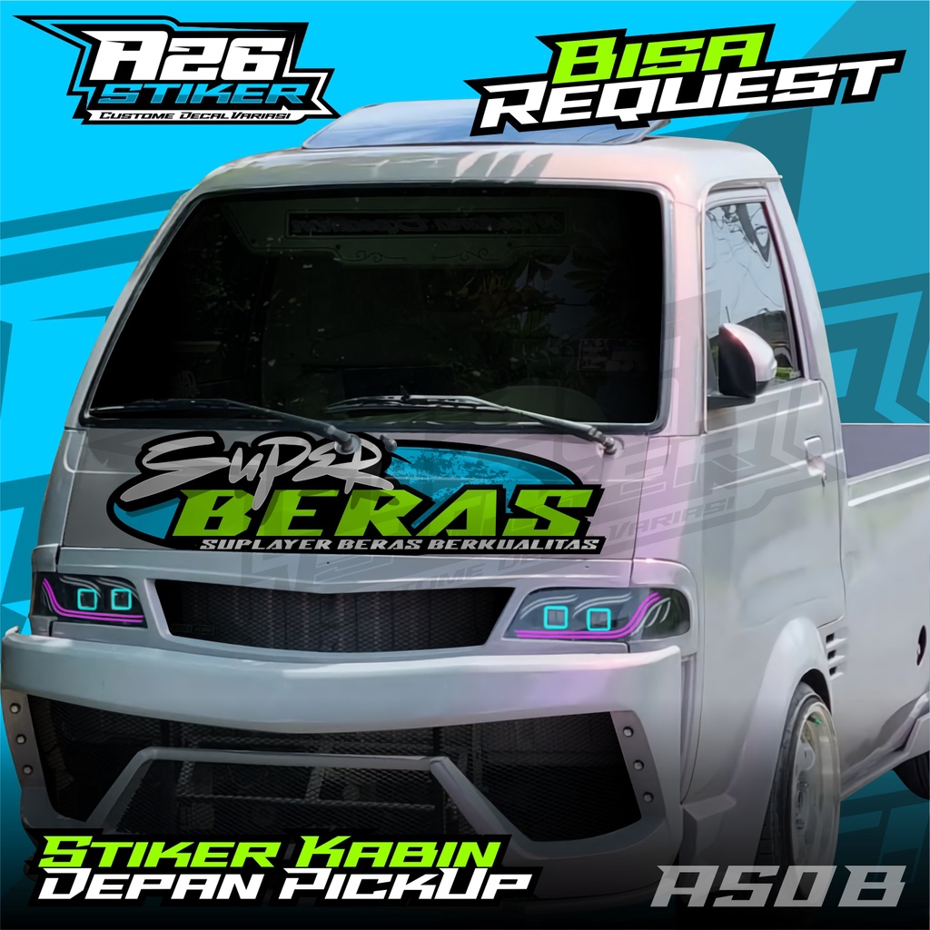 Jual Stiker Decal Kabin Depan Variasi SUPER BERAS All Pick Up Pick Up ...
