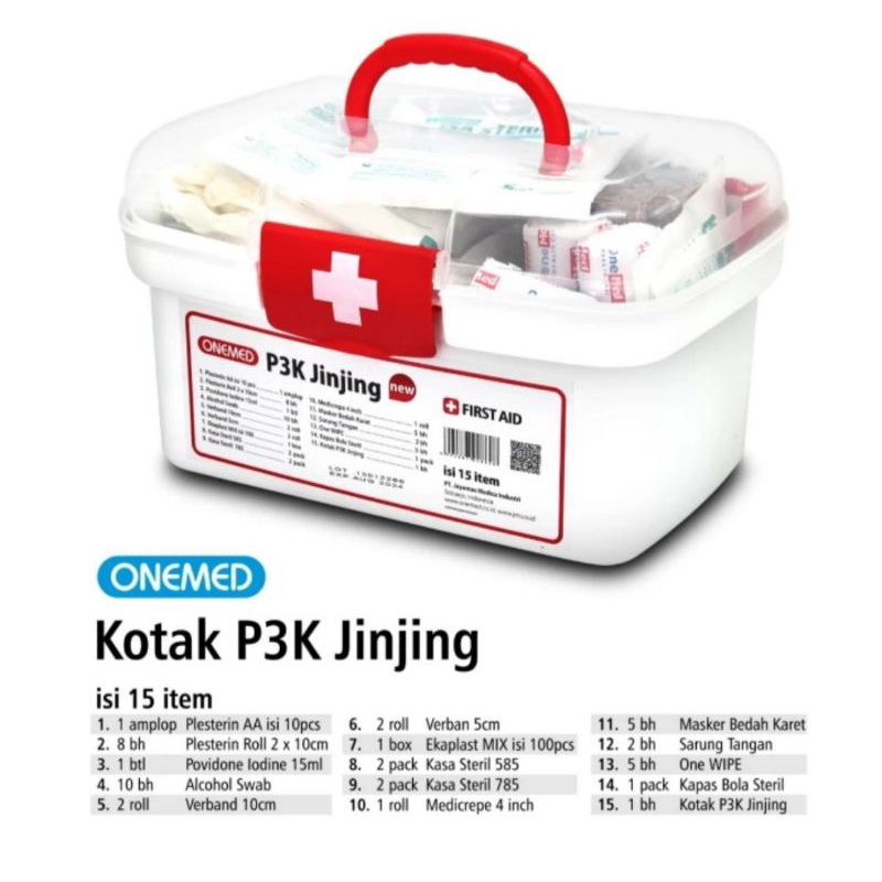 Jual Kotak P3K OneMed Jinjing Box 15 items / Promo Kotak P3k Lengkap ...