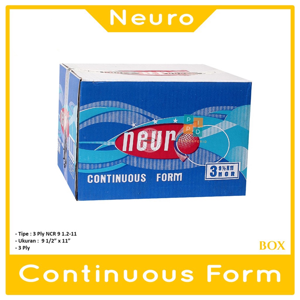Jual NEURO - Continous Form 3 Ply 91/2 x 11 ( K3 ) Ncr - Box | Shopee ...