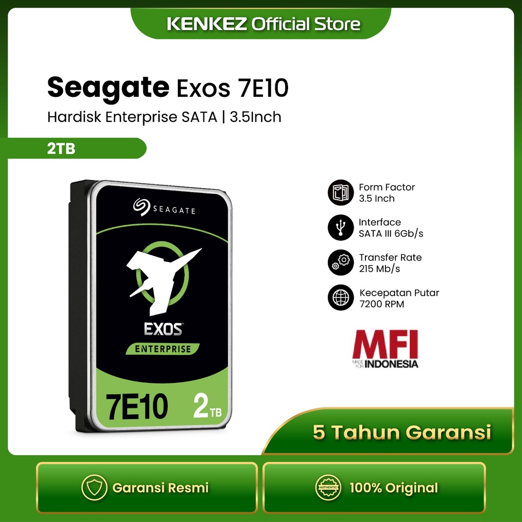 Jual Seagate EXOS 7E10 HDD 2TB Enterprise SATA 7200RPM | Shopee Indonesia