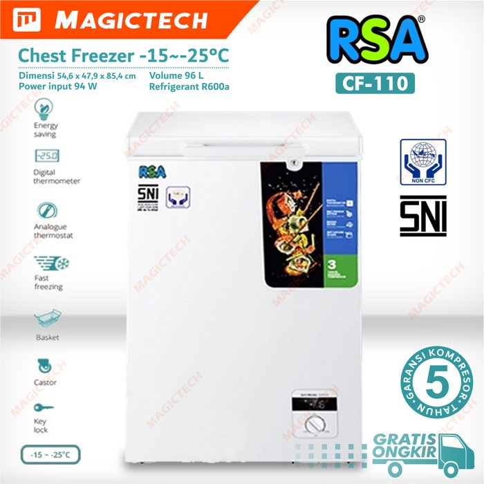 Jual CHEST FREEZER RSA CF-110 / CF110 - 100L | Shopee Indonesia