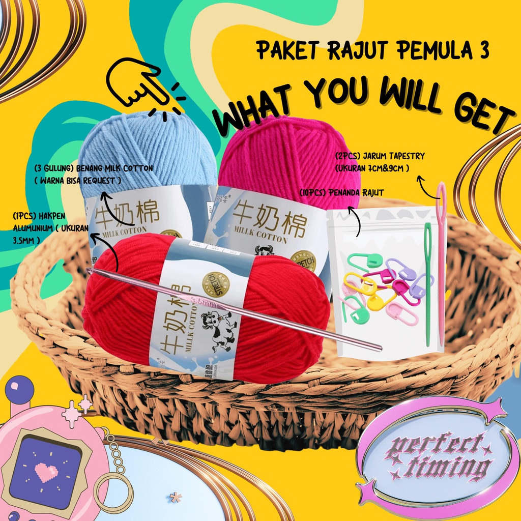 Jual Sejakpagi Paket Rajut Untuk Pemula Kit Rajut Set Alat rajut ...