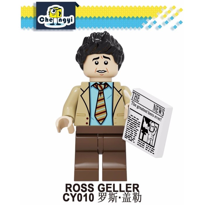 Jual CY010 Ross Geller Central Perk Friends Minifigure Brick CY1002 ...