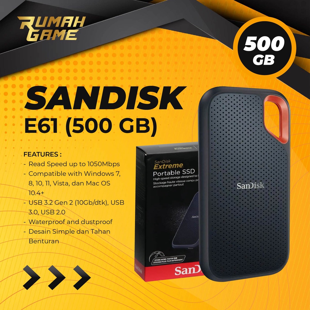 Jual Ssd 500gb External Portable Ssd Sandisk E61 Extreme Pro 500gb 1TB Eksternal | Shopee Indonesia