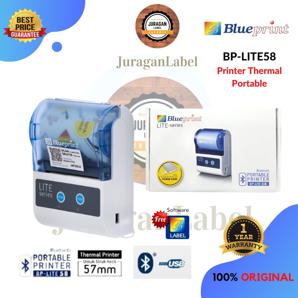 Jual BLUEPRINT Printer Thermal BP-LITE58 Portable Bluetooth LITE 58 ...
