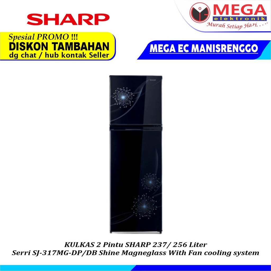 Jual SHARP LEMARI ES 2 PINTU SJ-317MG-D 237 LITER FAN COOLING SYSTEM | Shopee Indonesia